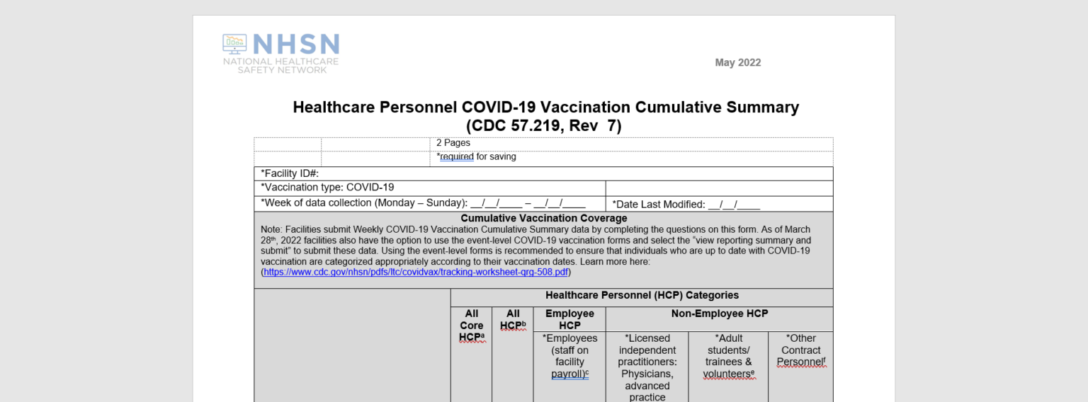 CDC: New changes coming in May! NHSN Weekly COVID-19 Vaccination ...